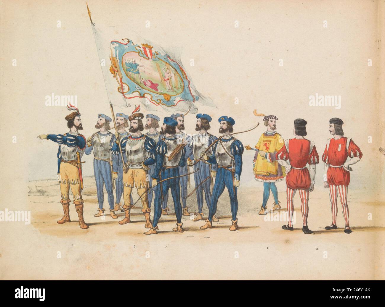 Masquerade of the Leiden students, 1855 (plate 3), Costumed parade held ...