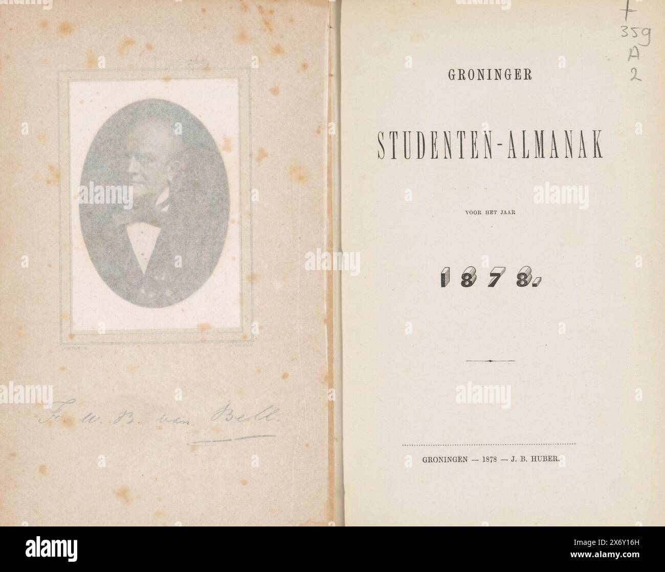Groningen student almanac for the year 1878 (title on object), book ...