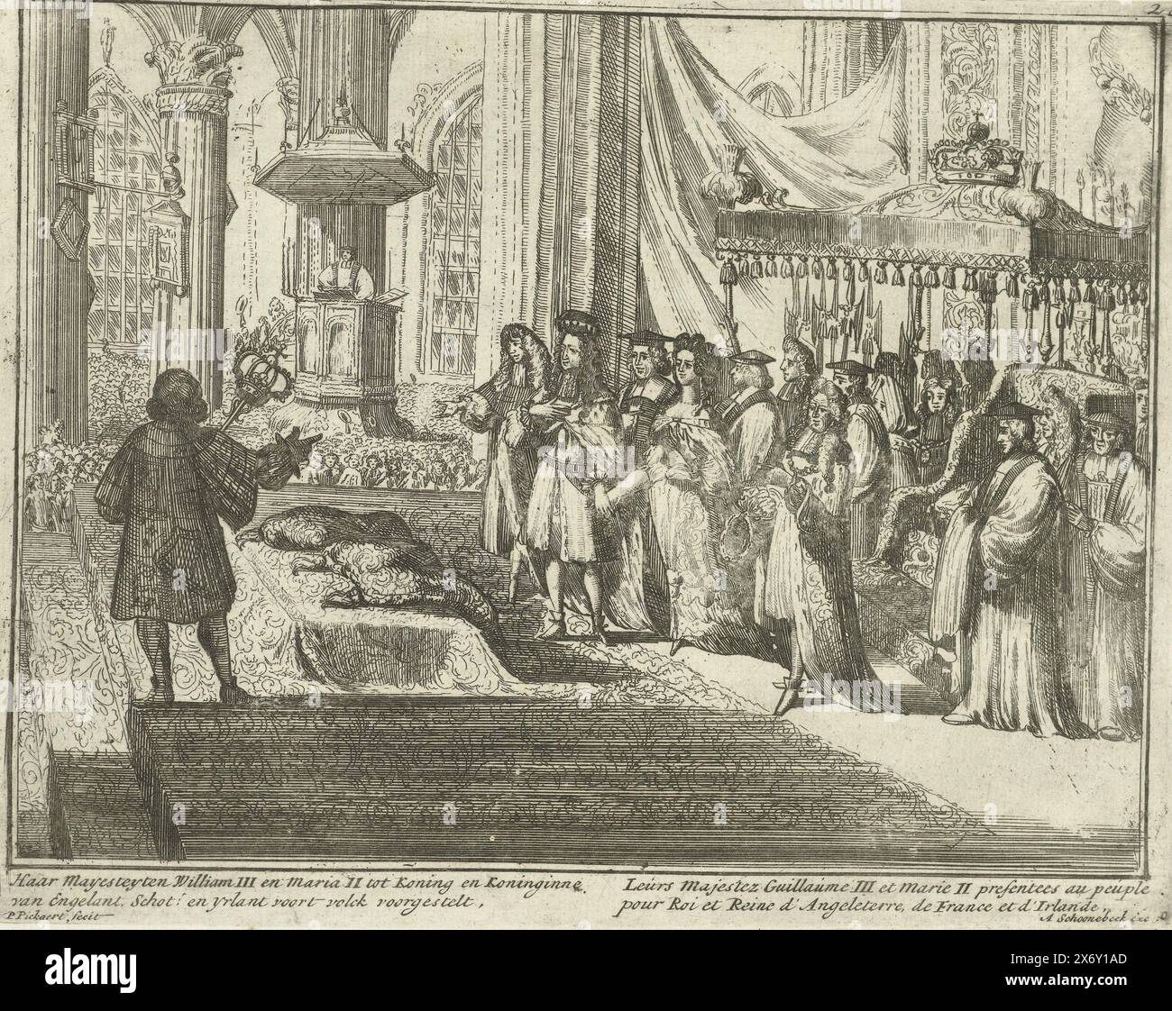 Presentations to the people of William and Mary as the new king and ...