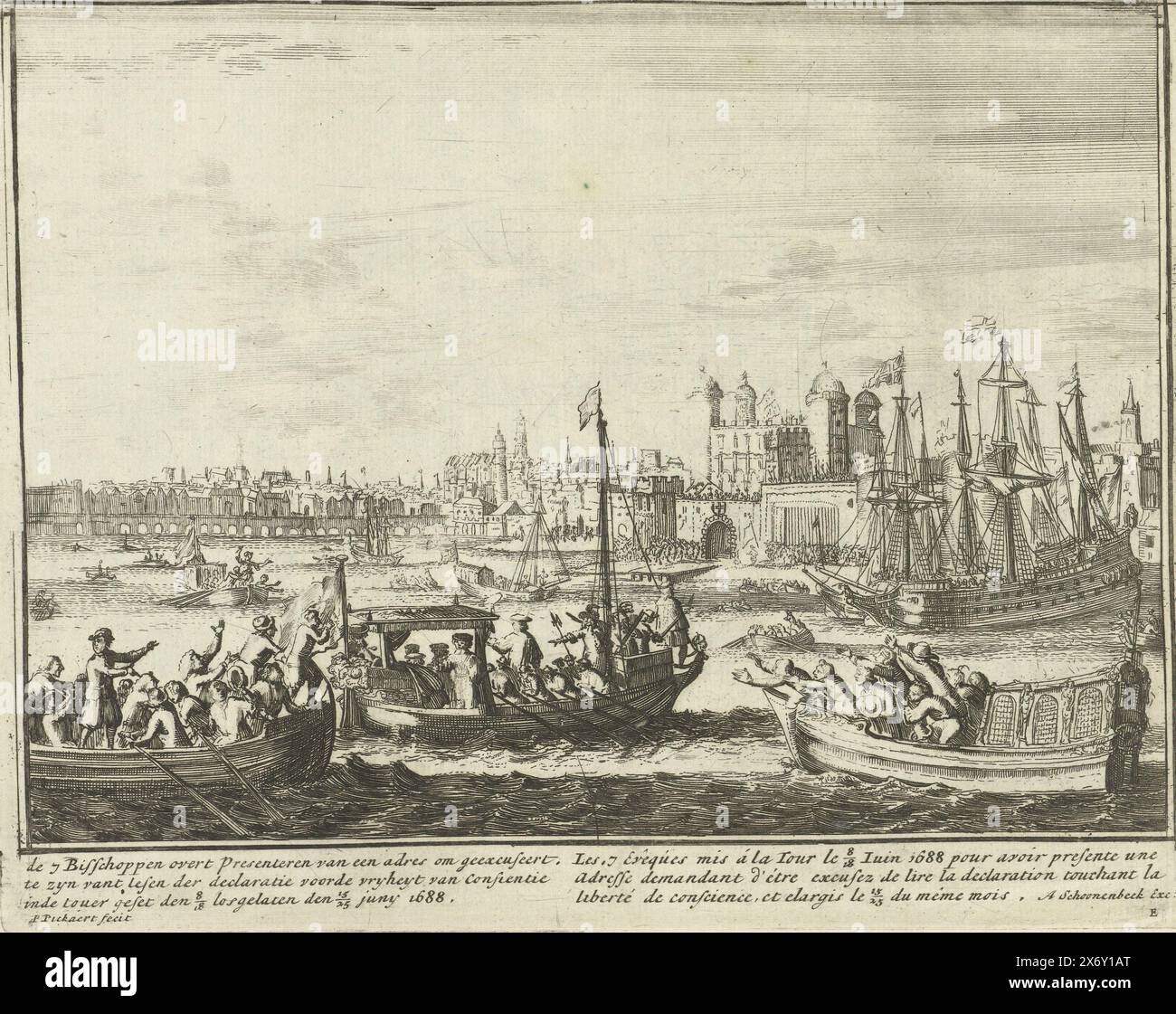 The seven captured bishops are brought to the Tower, 1688, the 7 ...