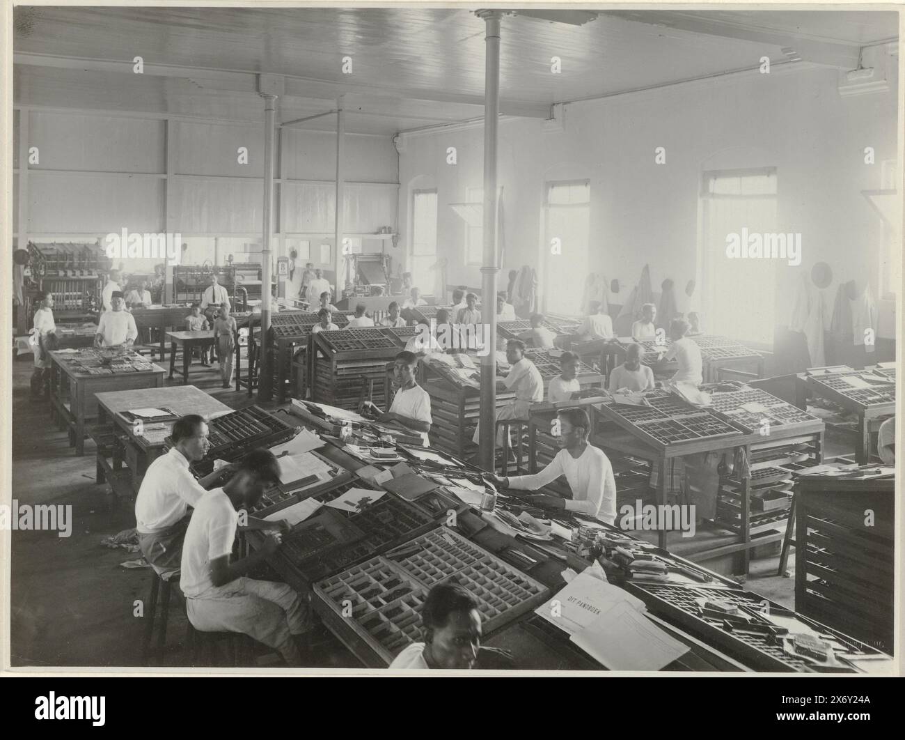 Typesetting, View of the typesetting with Javanese employees at the ...