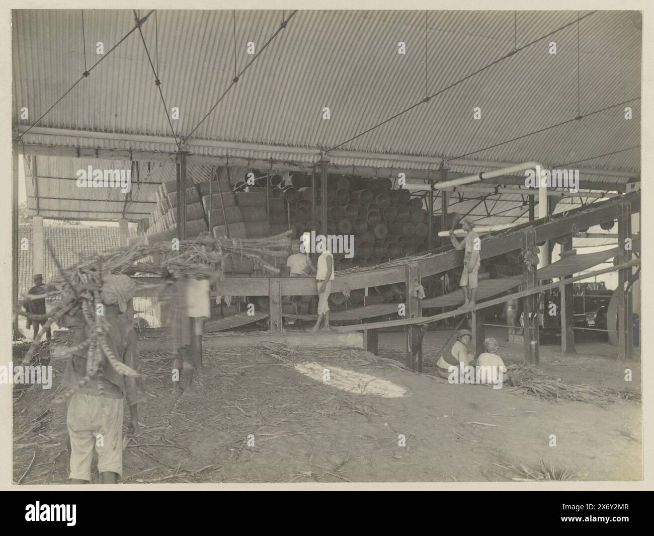 In the sugar factory, Interior of the sugar factory where sugar cane is ...