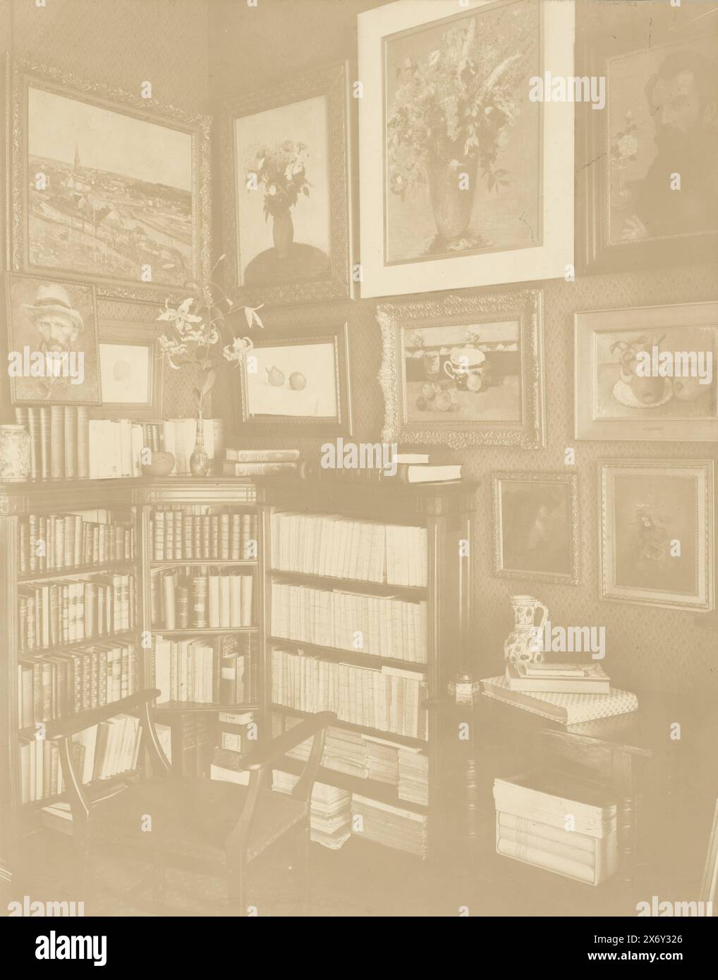 Interior of Stadhouderskade 56, the home of Andries Bonger in Amsterdam ...