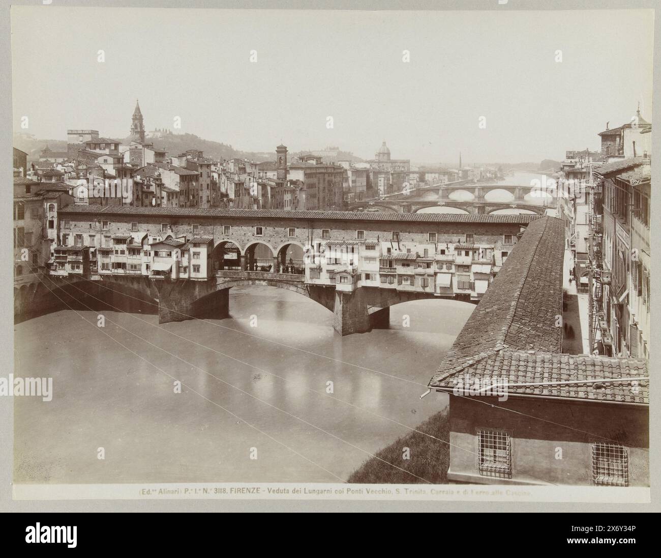 Firenze veduta dei lungarni coi ponti vecchio hi-res stock photography ...