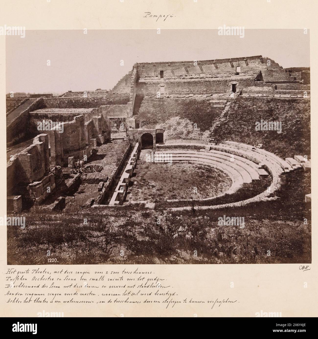 View of a theater in Pompeii, The Great Theater (title on object ...