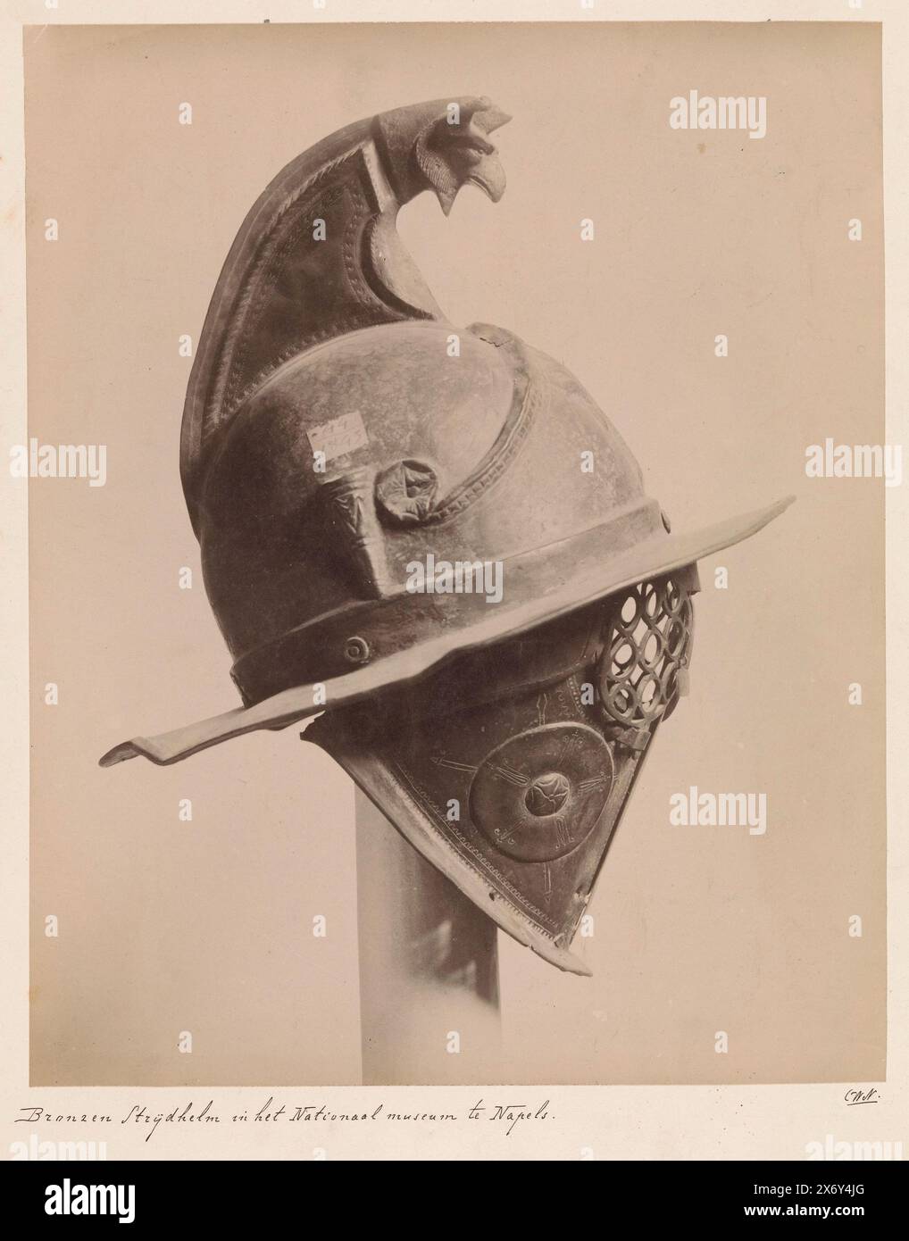 Roman battle helmet decorated with a bird's head, Bronze Battle Helmet ...