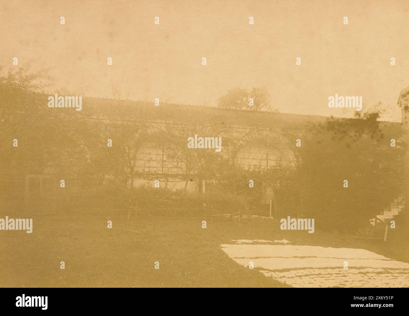 View of the old rampart wall in the garden of the Sisters under the ...