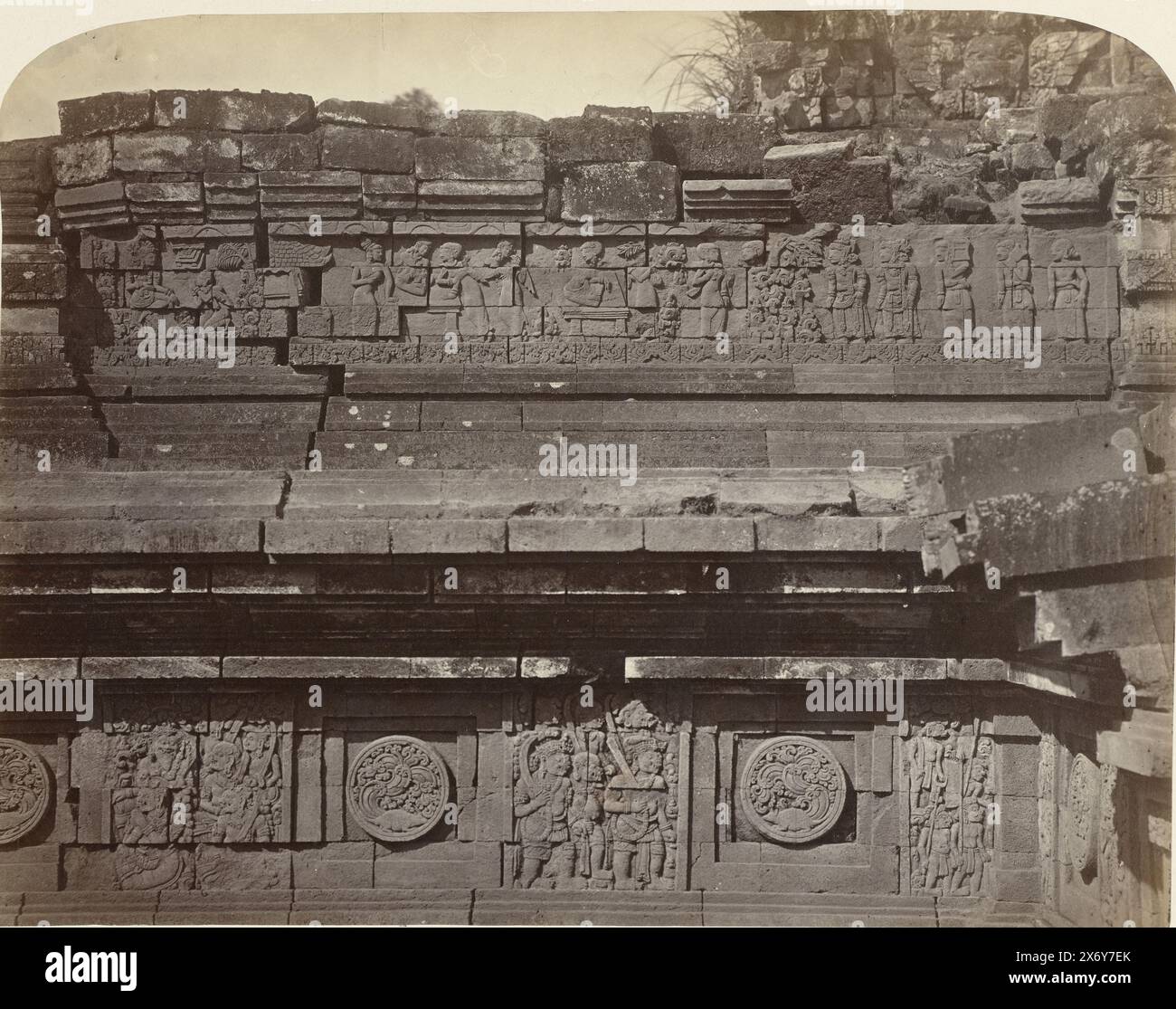 Bas relief with the story of Ramayana and Krishnayan, depicted on the ...