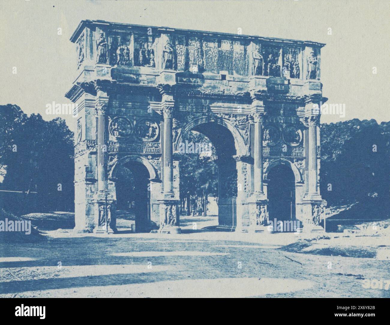 Photo reproduction of a photo of the Arch of Constantine in Rome ...