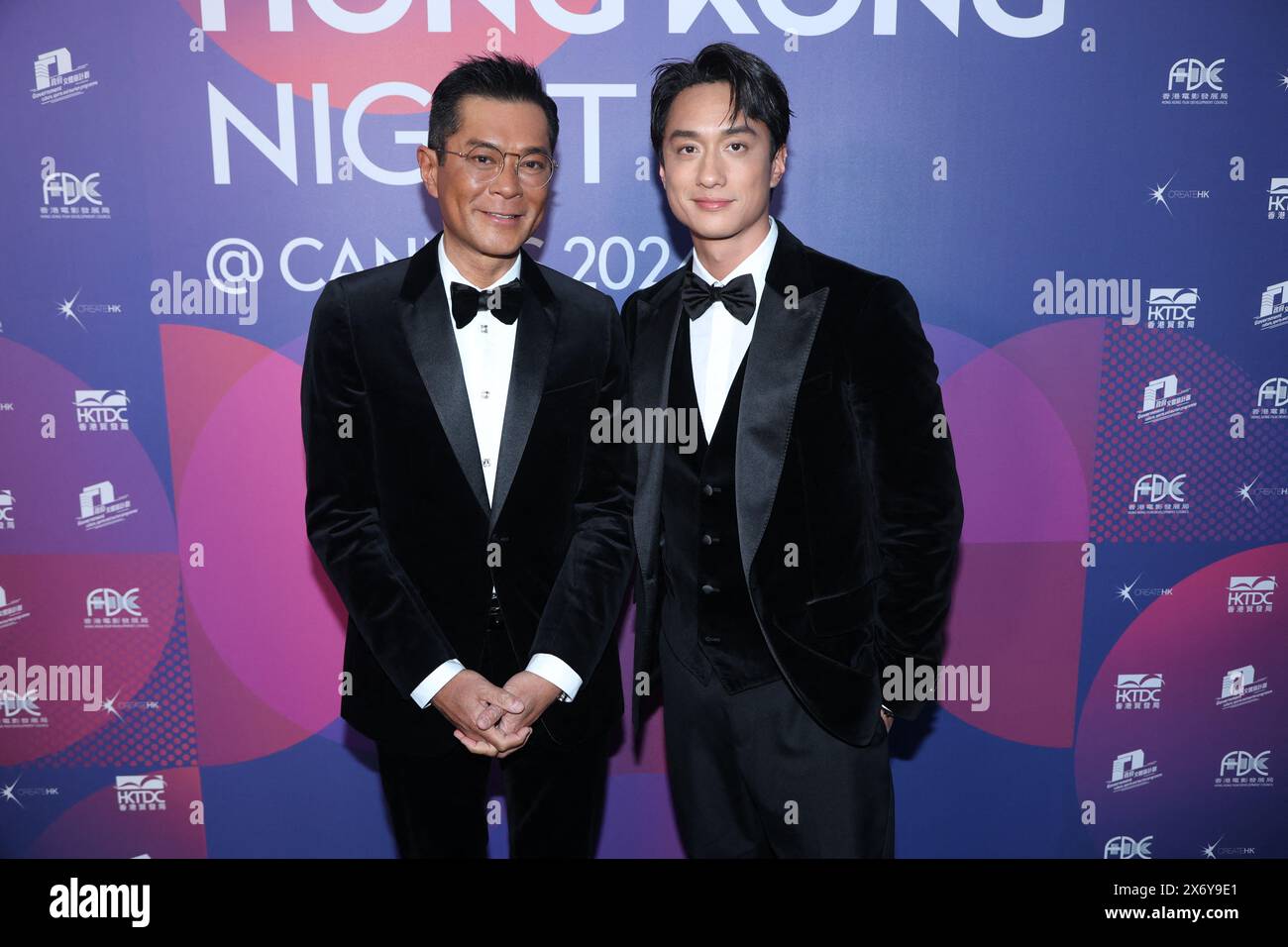Louis Koo and Terrance Lau attends HONG KONG NIGHT at the 77th annual Cannes Film Festival at ...