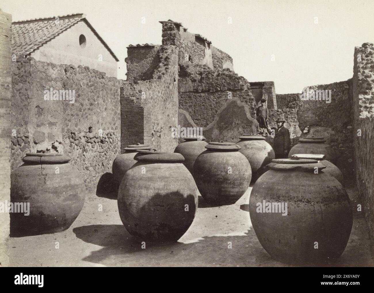 Earthenware pots in Pompeii, Pompei) (title on object), Part of Photo ...