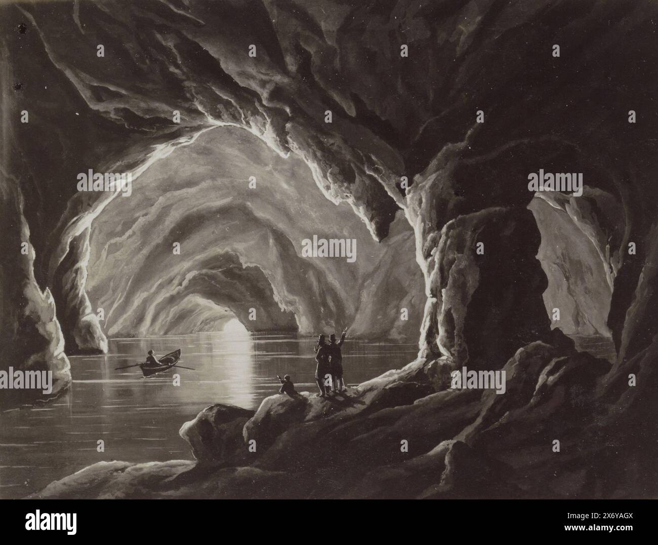 Photo reproduction of (presumably) a drawing of the Blue Grotto on ...