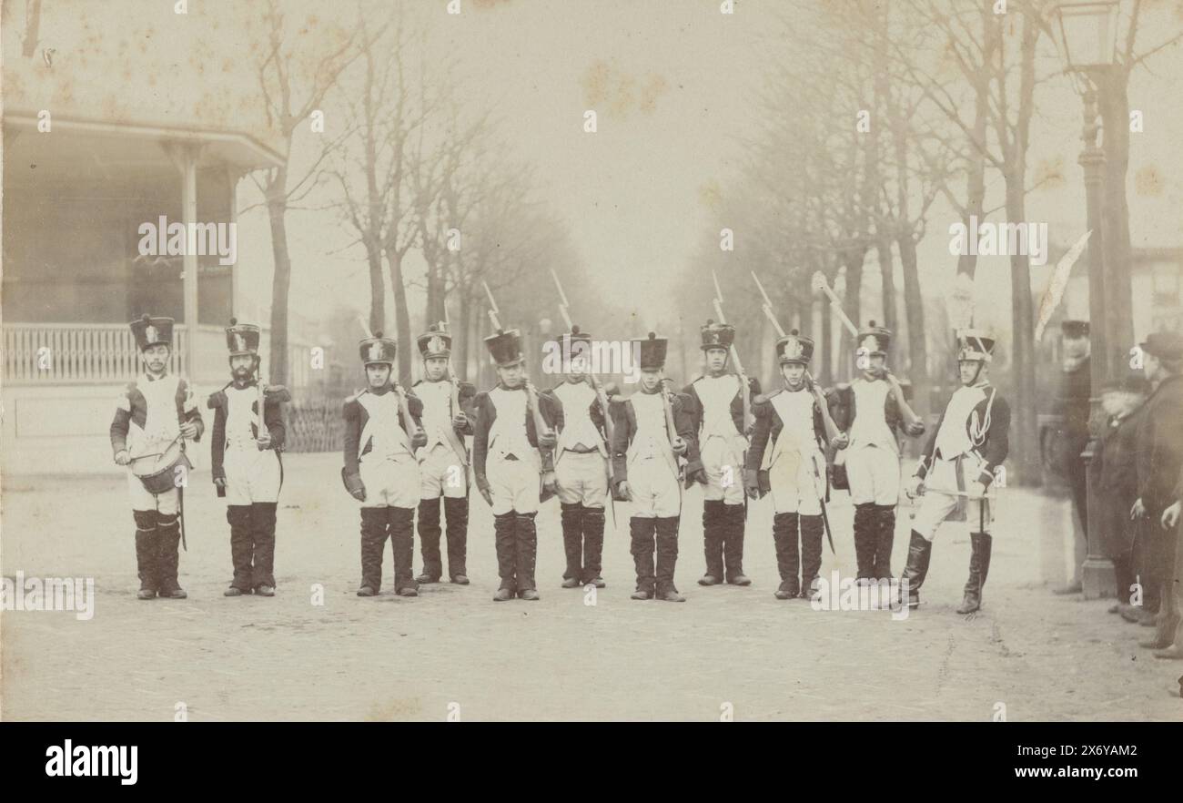 Men in historic military uniforms on the occasion of the independence ...