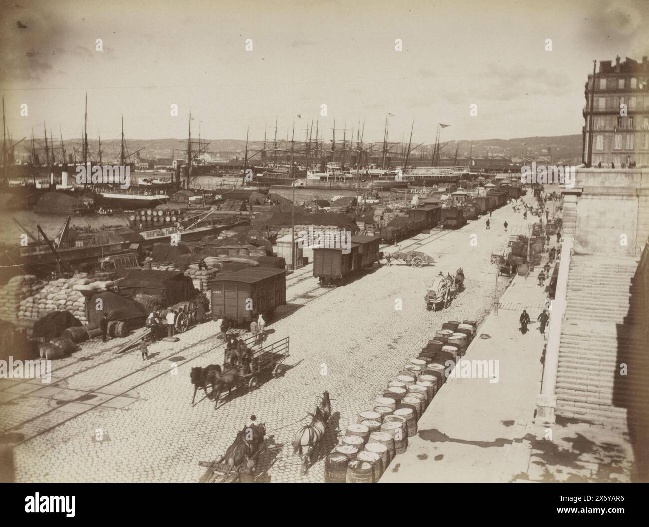 View of ships and freight transhipment in the port of Marseille, Part ...