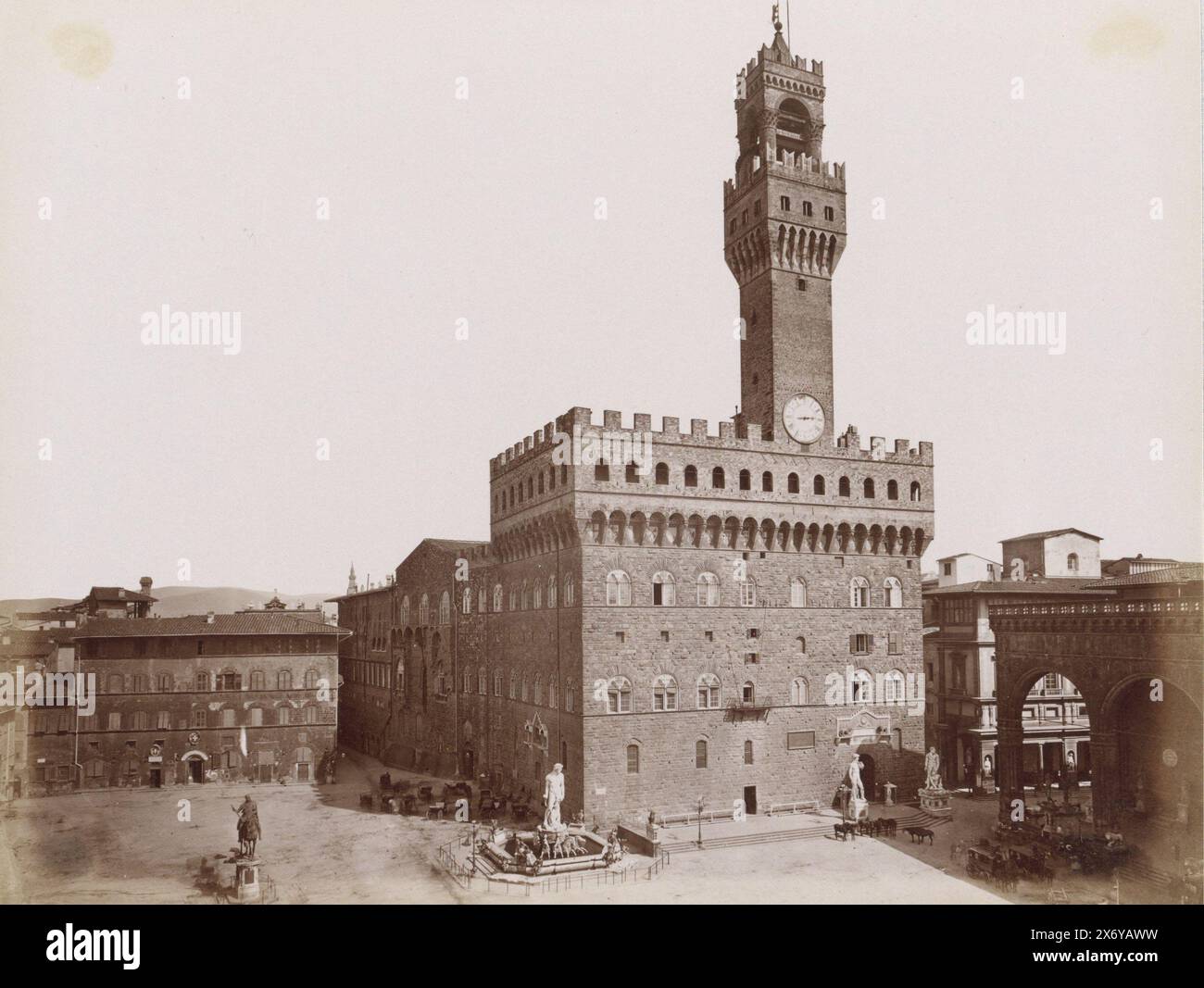 Exterior of the Palazzo Vecchio in Piazza della Signoria in Florence ...