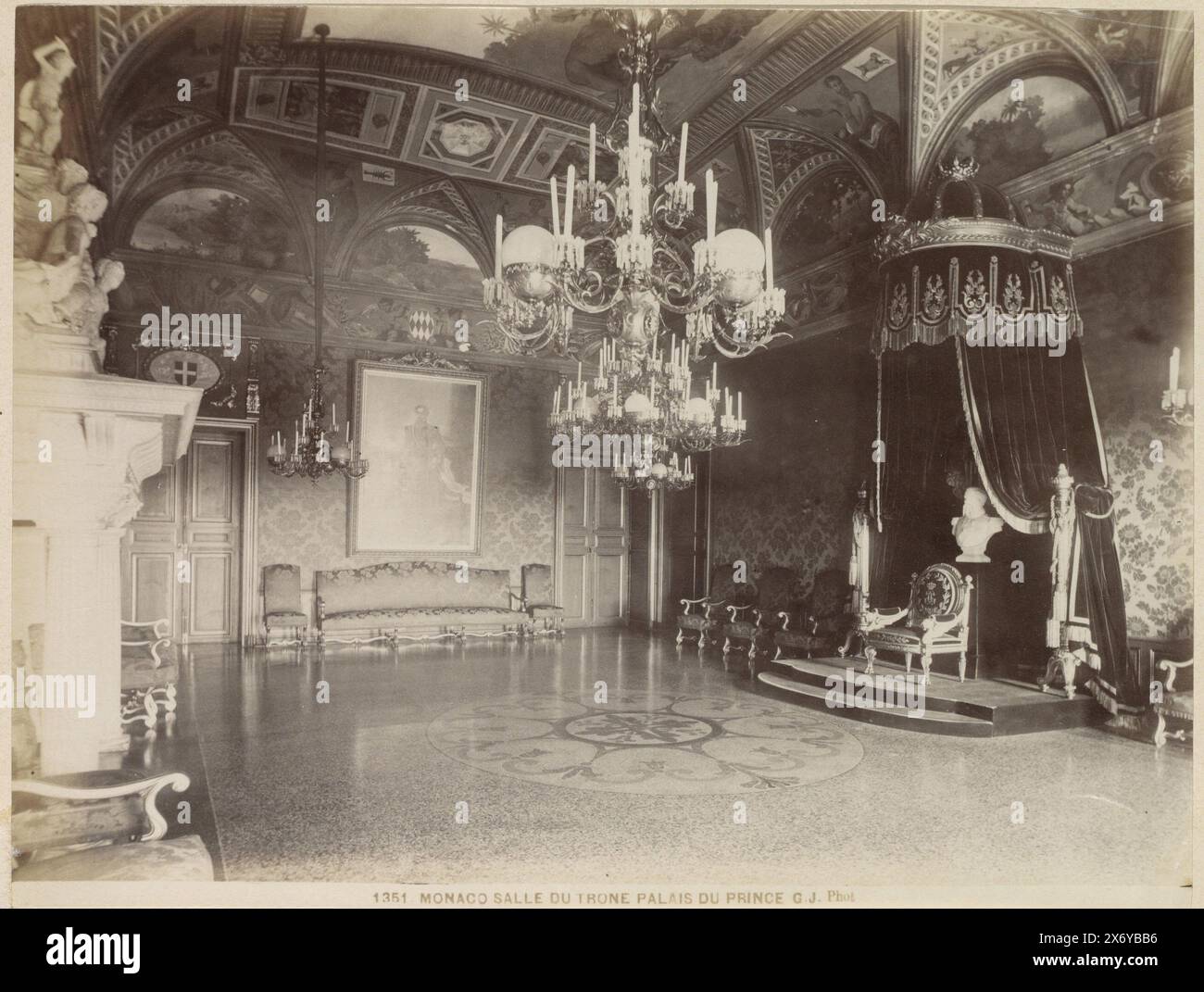 Interior of the throne room in the Palace of Monaco, Monaco salle du ...