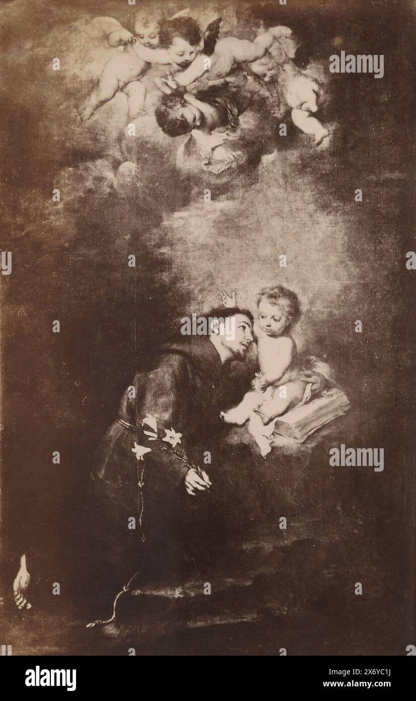 Photo reproduction of a painting of Saint Anthony of Padua with the Child of Bartolomé Murillo ...