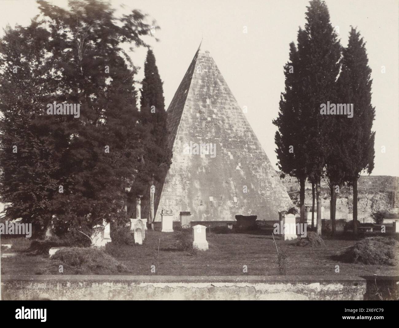 Pyramid of Caius Cestius in Rome with a Protestant cemetery in the ...