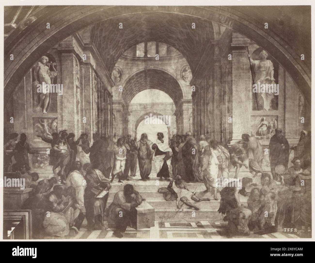 Photo reproduction of the fresco The School of Athens by Raphael, The ...