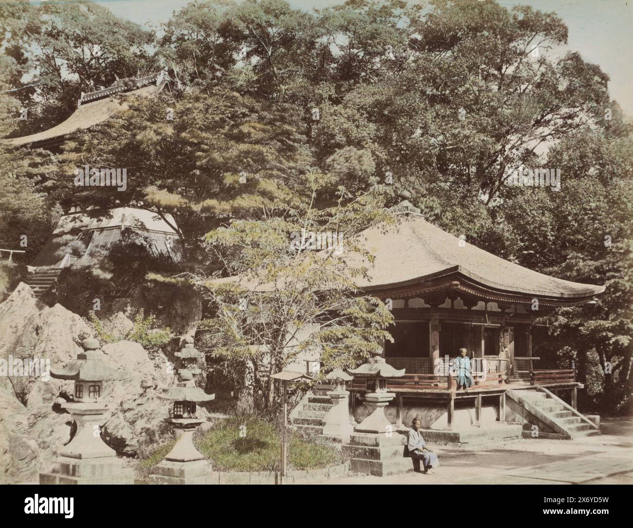 Women at Ishiyama Temple at Lake Biwa, Ishiyama-tera Biwa Lake. (title ...