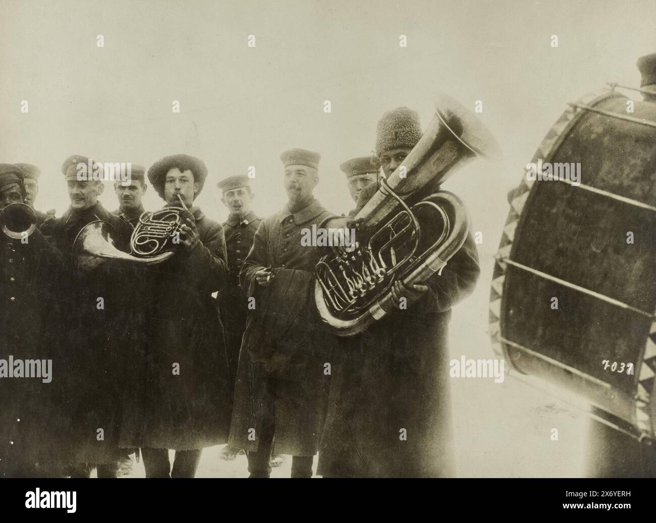 Music corps of German soldiers, photograph, anonymous, Germany ...