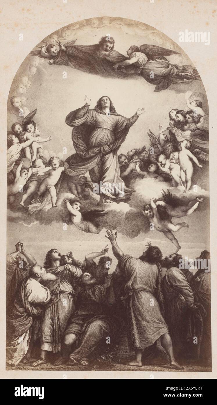 Photo reproduction of an engraving after the painting of the Assumption ...