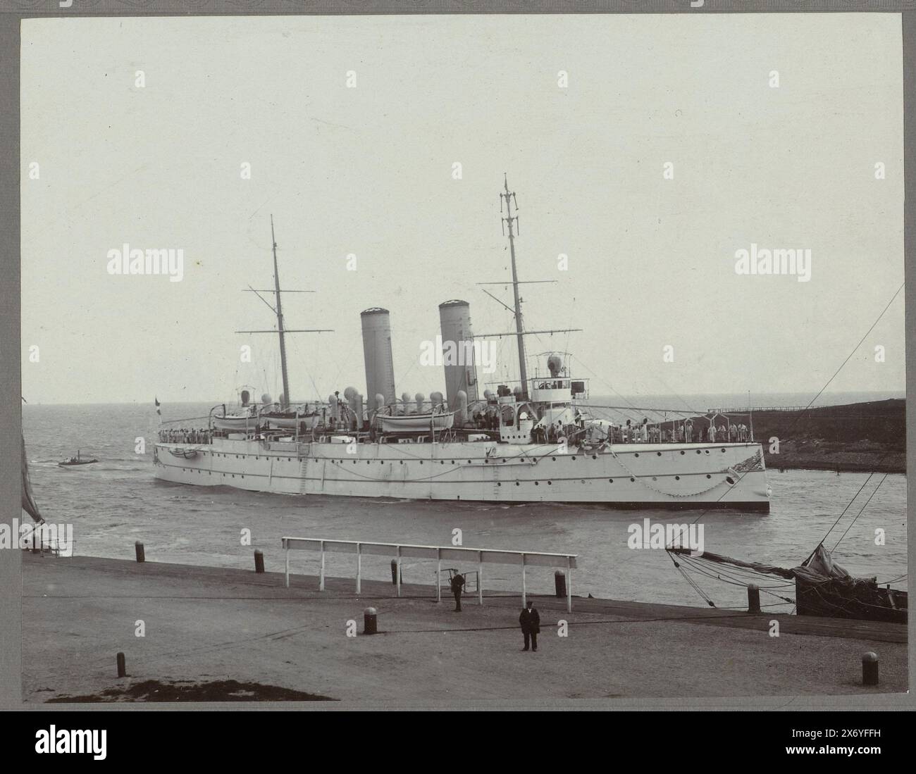 The Dutch naval armored ship Hr.Ms. Friesland, Mr. Ms. Armored cruiser ...