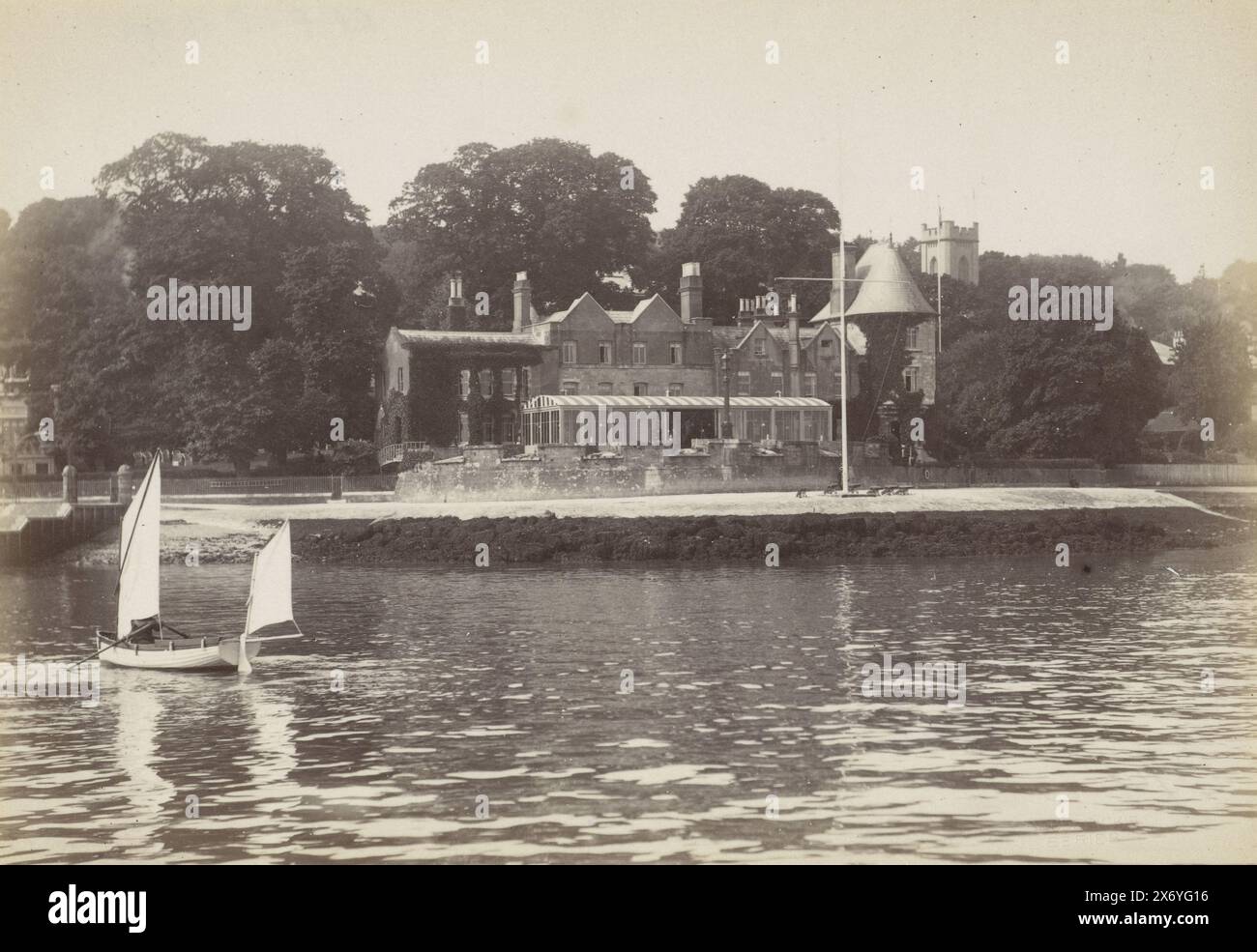 View of Cowes Castle, home of the Royal Yacht Squadron at Cowes, Isle ...