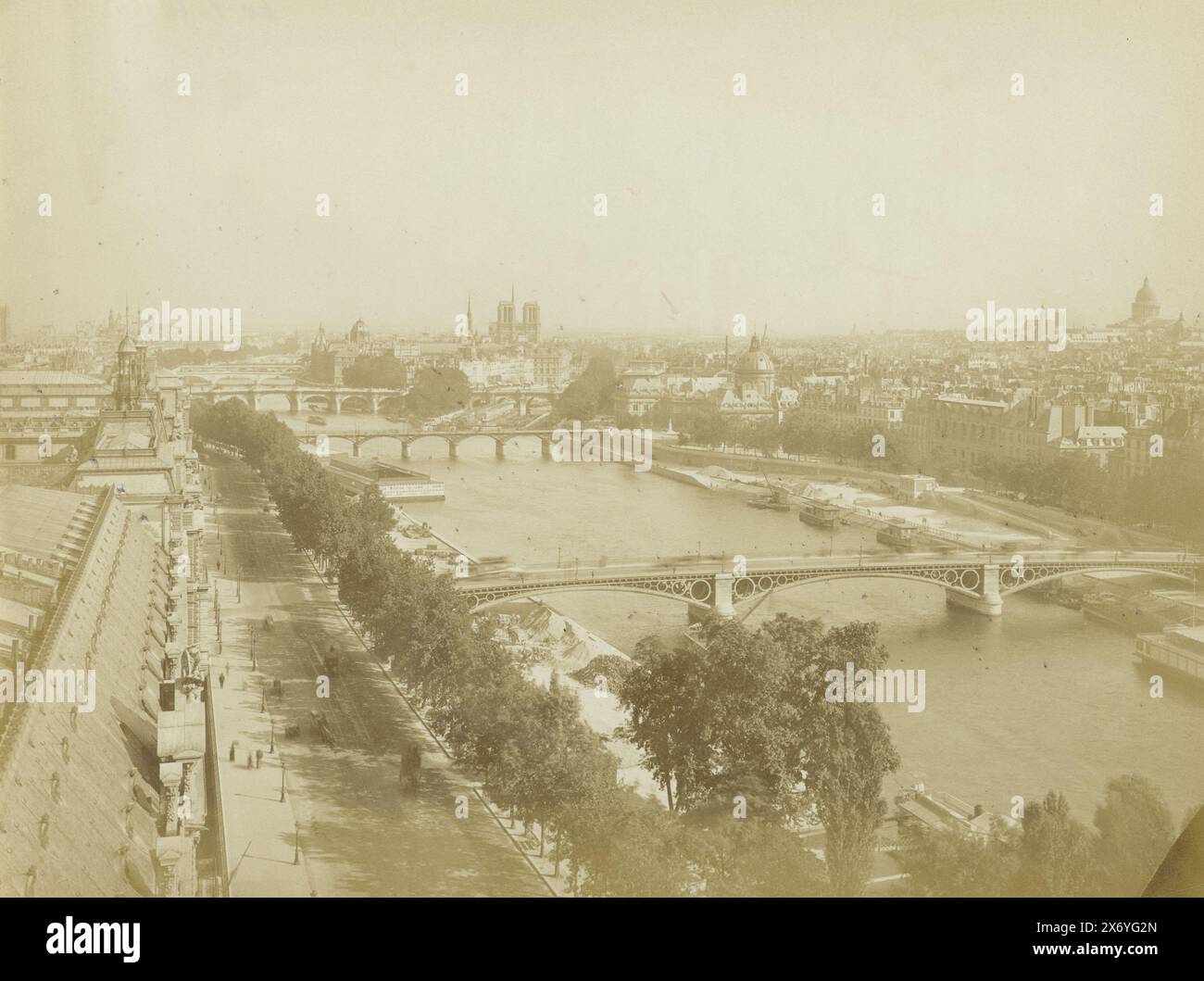 View of Paris and the Seine, Panorama de Paris, and Amont du Pont Royal ...