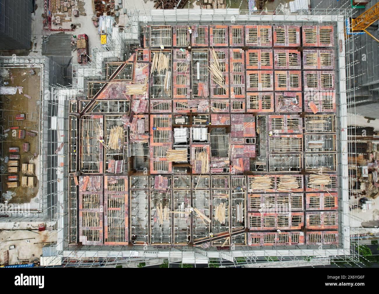 HANGZHOU, CHINA - MAY 17, 2024 - A new building is under construction ...