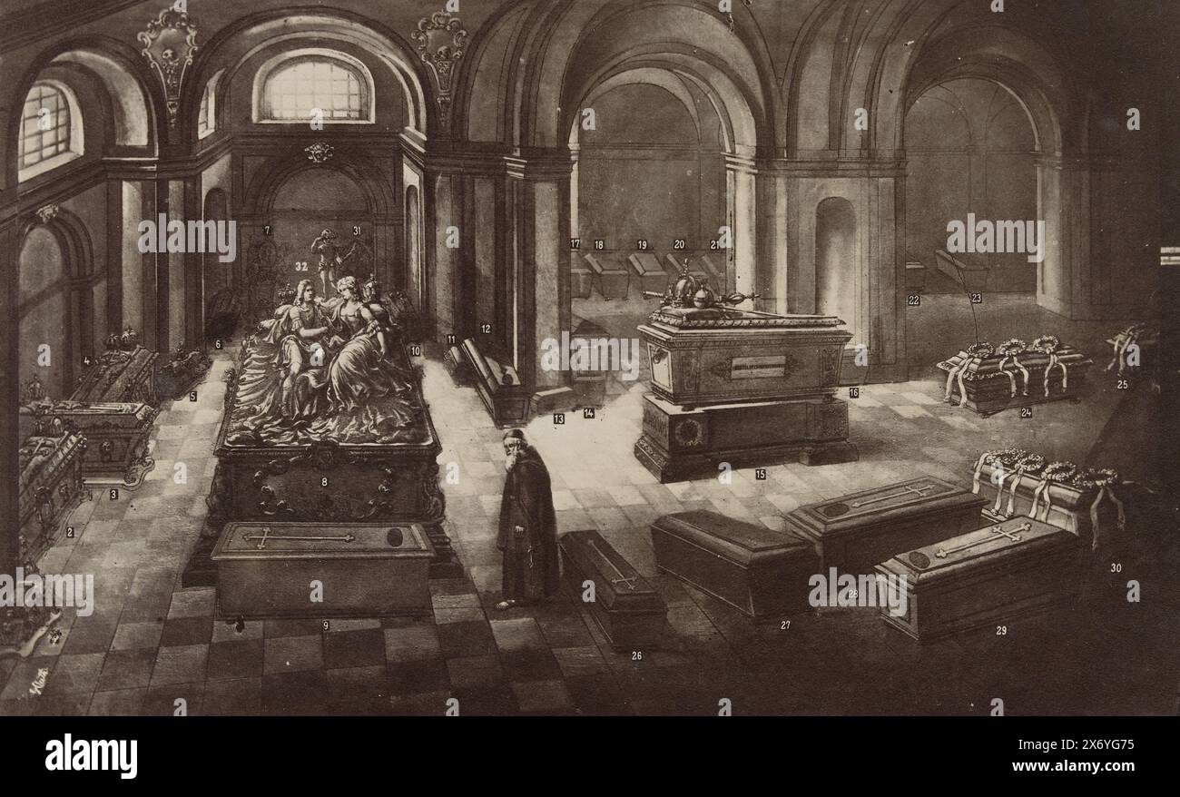 Photo reproduction of a drawing of the imperial crypt under the ...