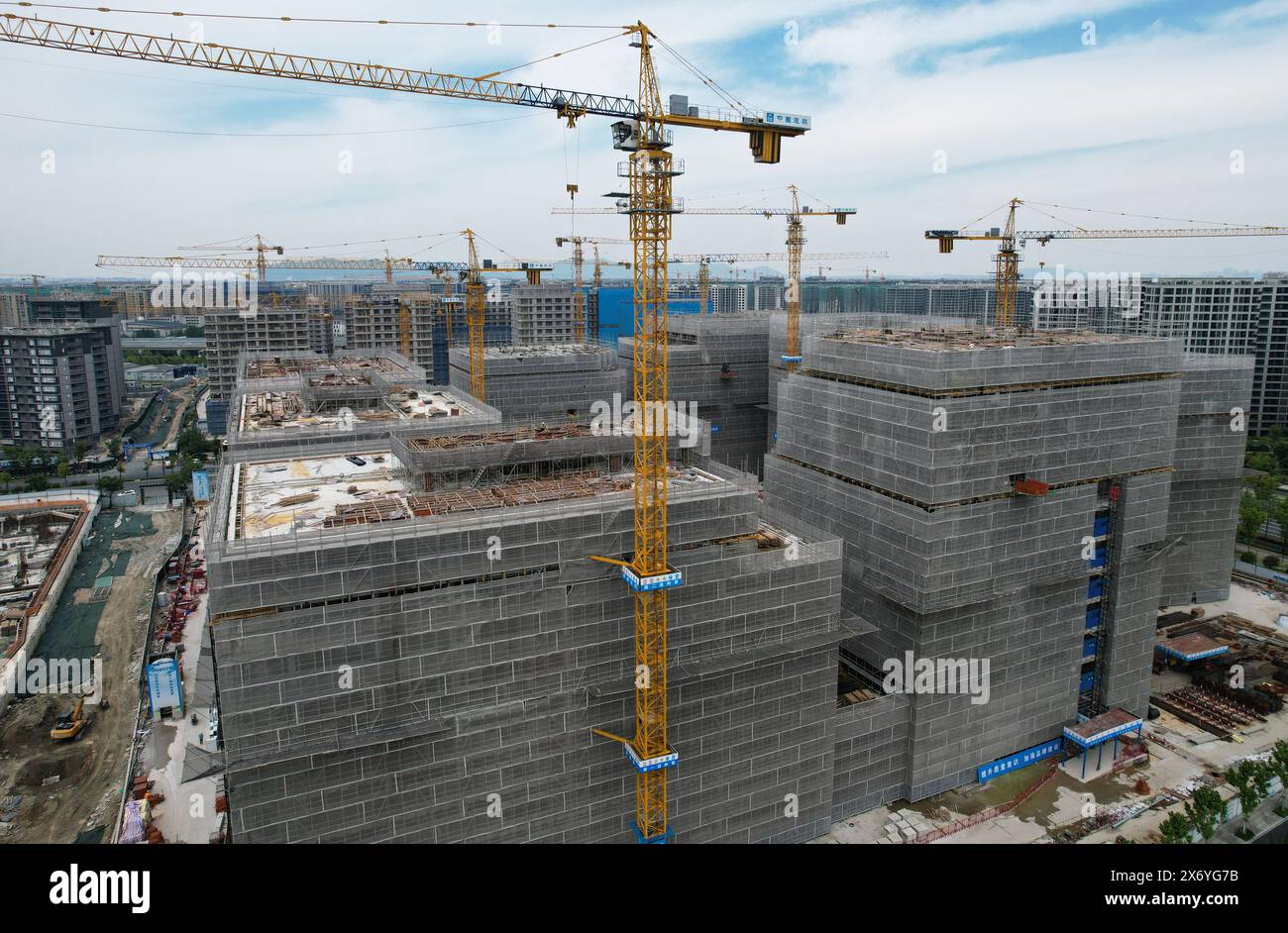 HANGZHOU, CHINA - MAY 17, 2024 - A new building is under construction ...