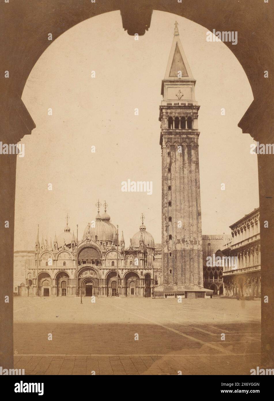View of St. Mark's Square, San Marco and the Campanile, Italy, Piazza ...