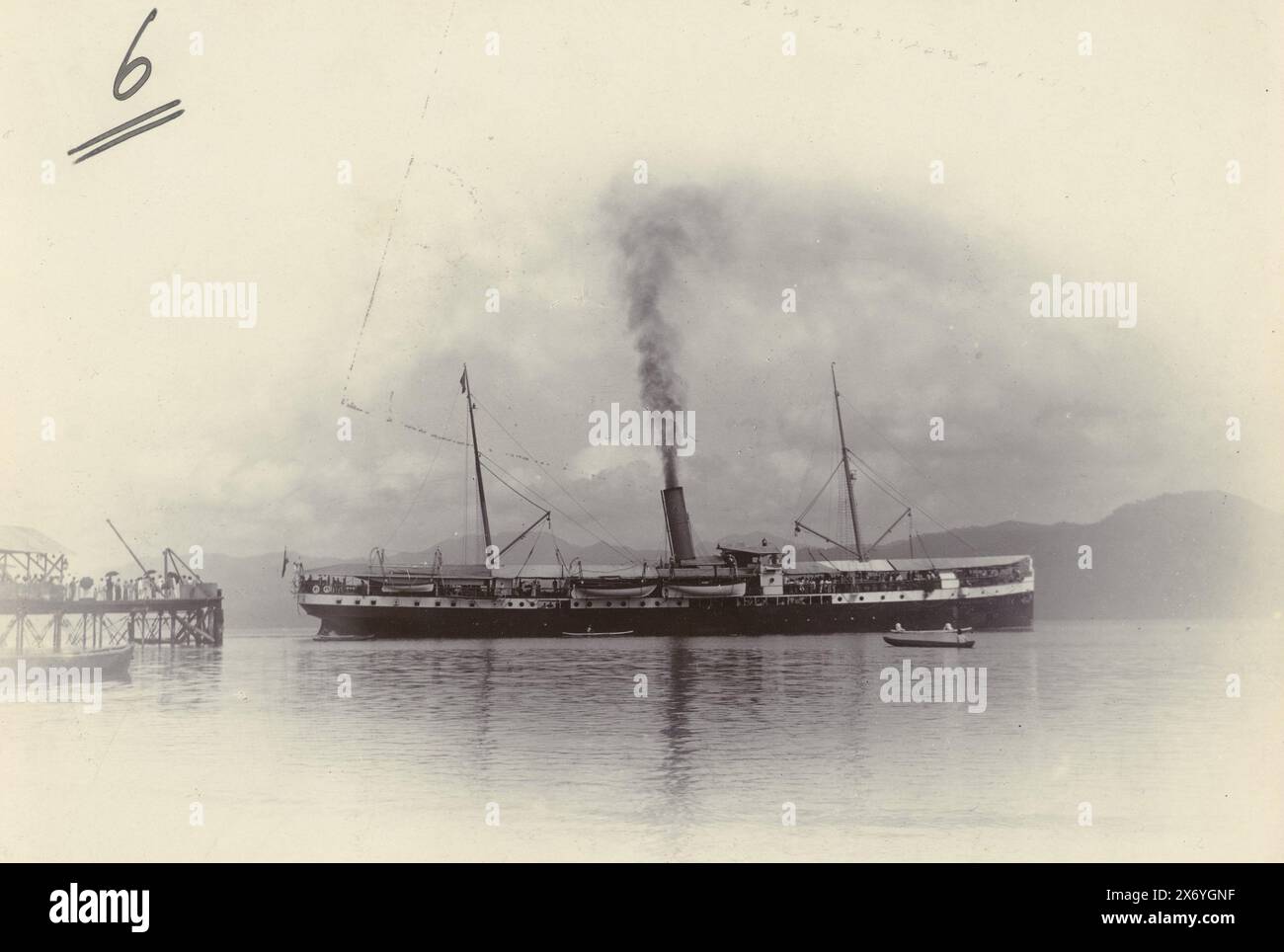 Steamship, photograph, anonymous, Indonesia, 1885 - 1910, baryta paper ...