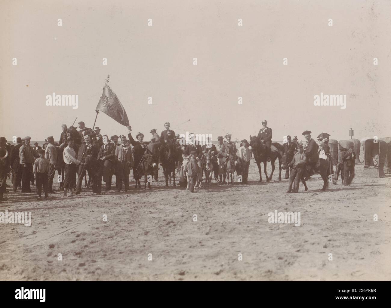 Group portrait of members of the Amsterdam Student Corps on ponies on ...