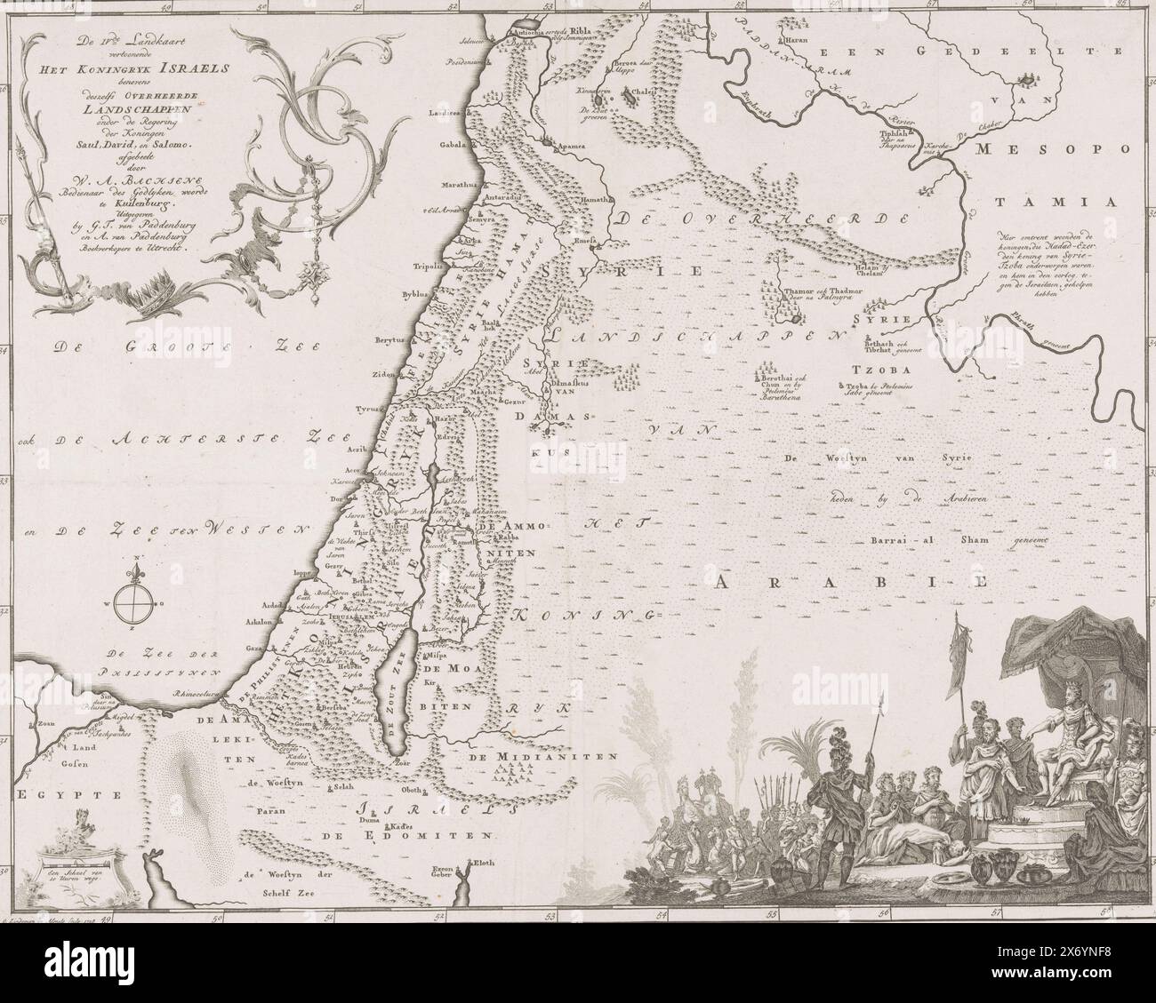 Map of the Kingdom of Israel, 1758, The IVth map showing the Kingdom of ...