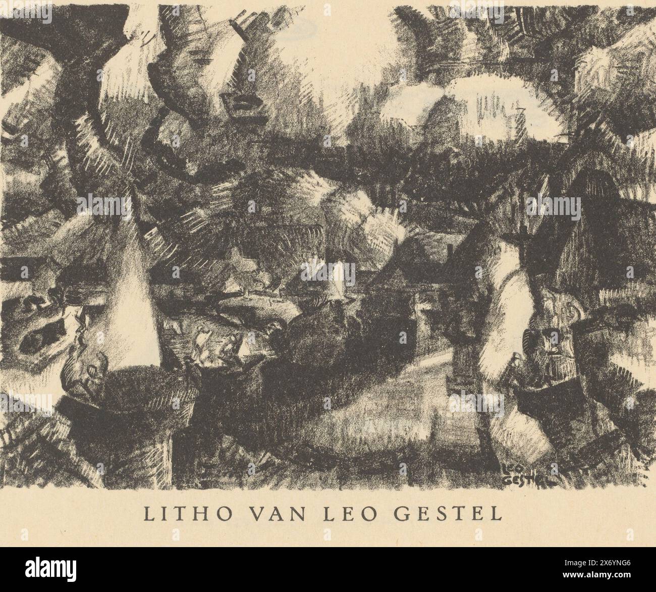 Reproduction of: Hilly landscape with farms Stock Photo - Alamy