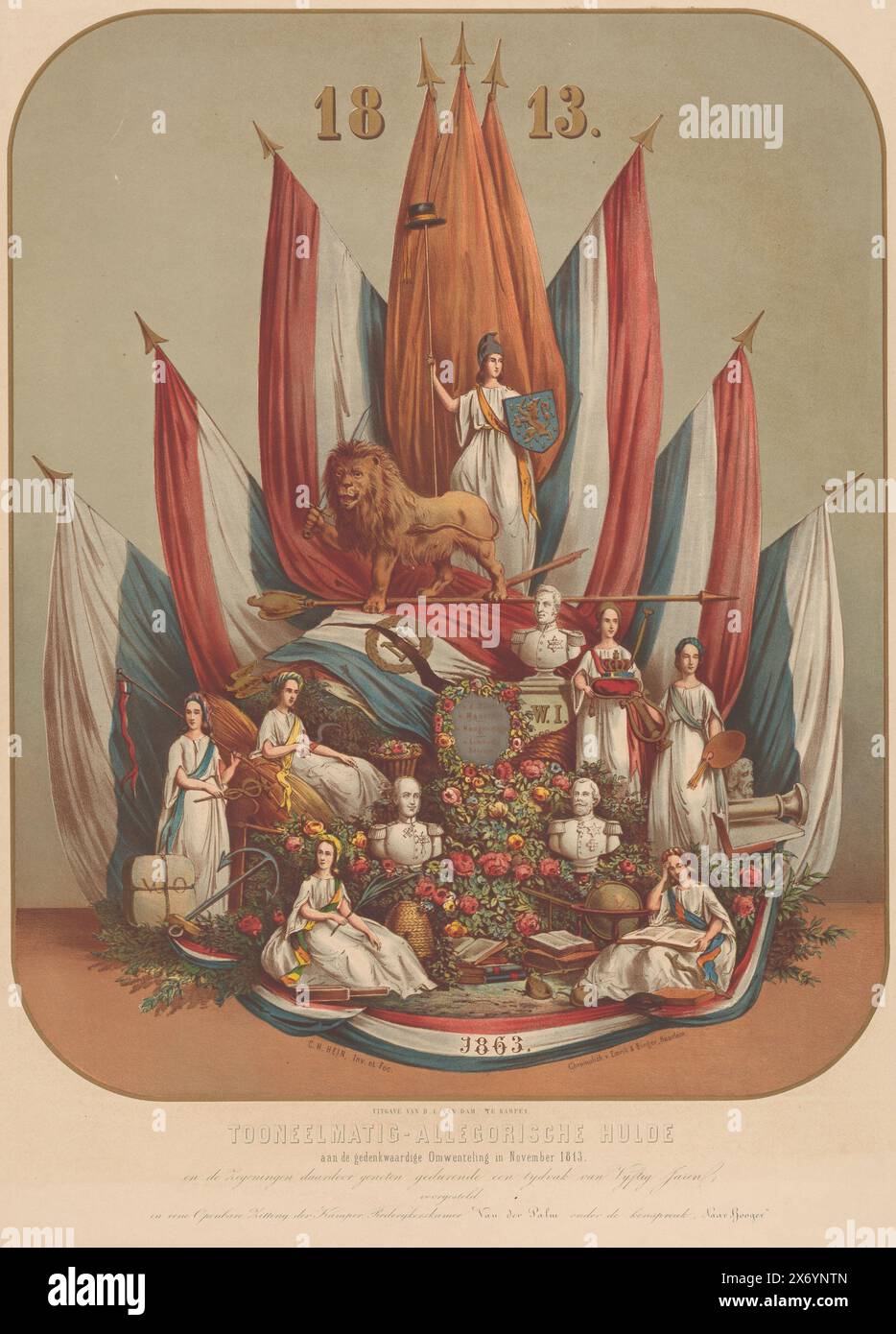 Allegorical representation in memory of the momentous revolution in November 1813, Stage ...