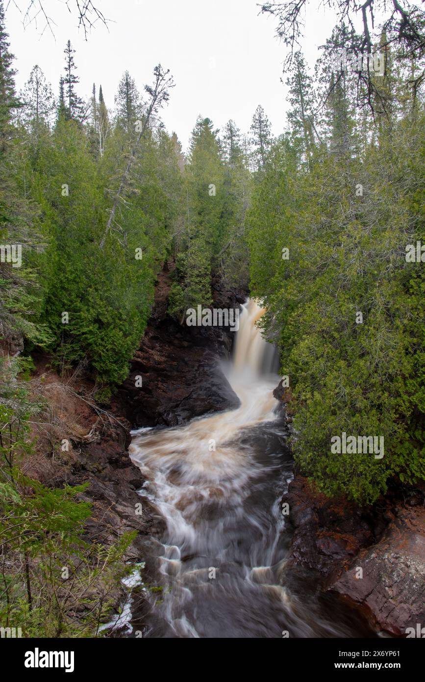 Cascade Falls, Cascade River State Park, North Shore, Minnesota, May ...