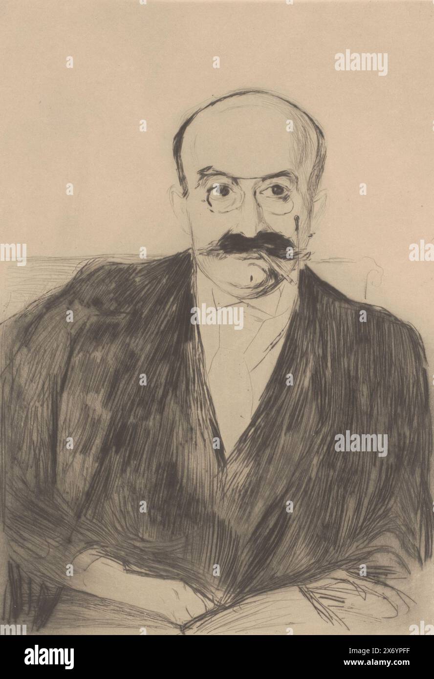 Portrait of Dr. Max Asch, print, print maker: Edvard Munch, 1895, paper ...