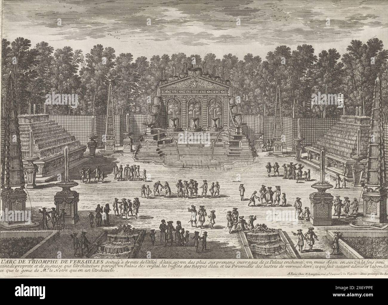 View of the Arc de Triomphe in the Garden of Versailles, L'Arc de ...