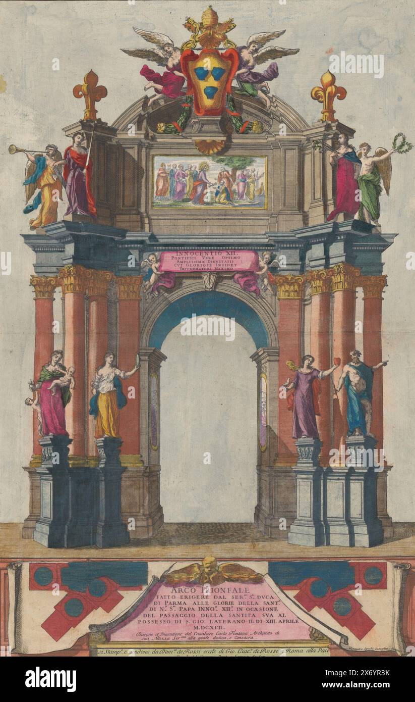 Triumphal arch for Pope Innocent Laterano il di XIII aprile MDCXCII ...