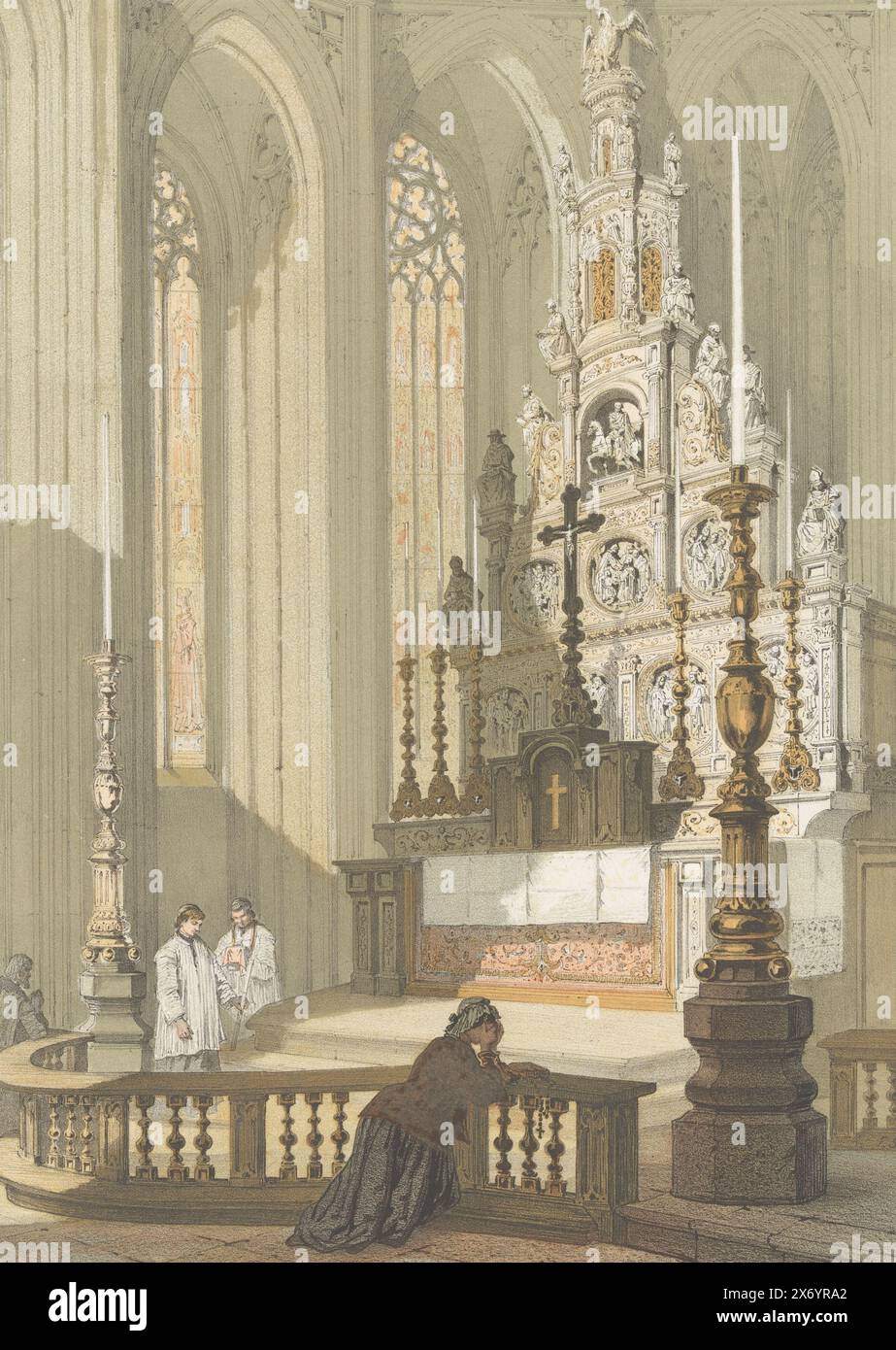 Altar in the Basilica of St. Martin in Halle, Autel de l'église Notre ...