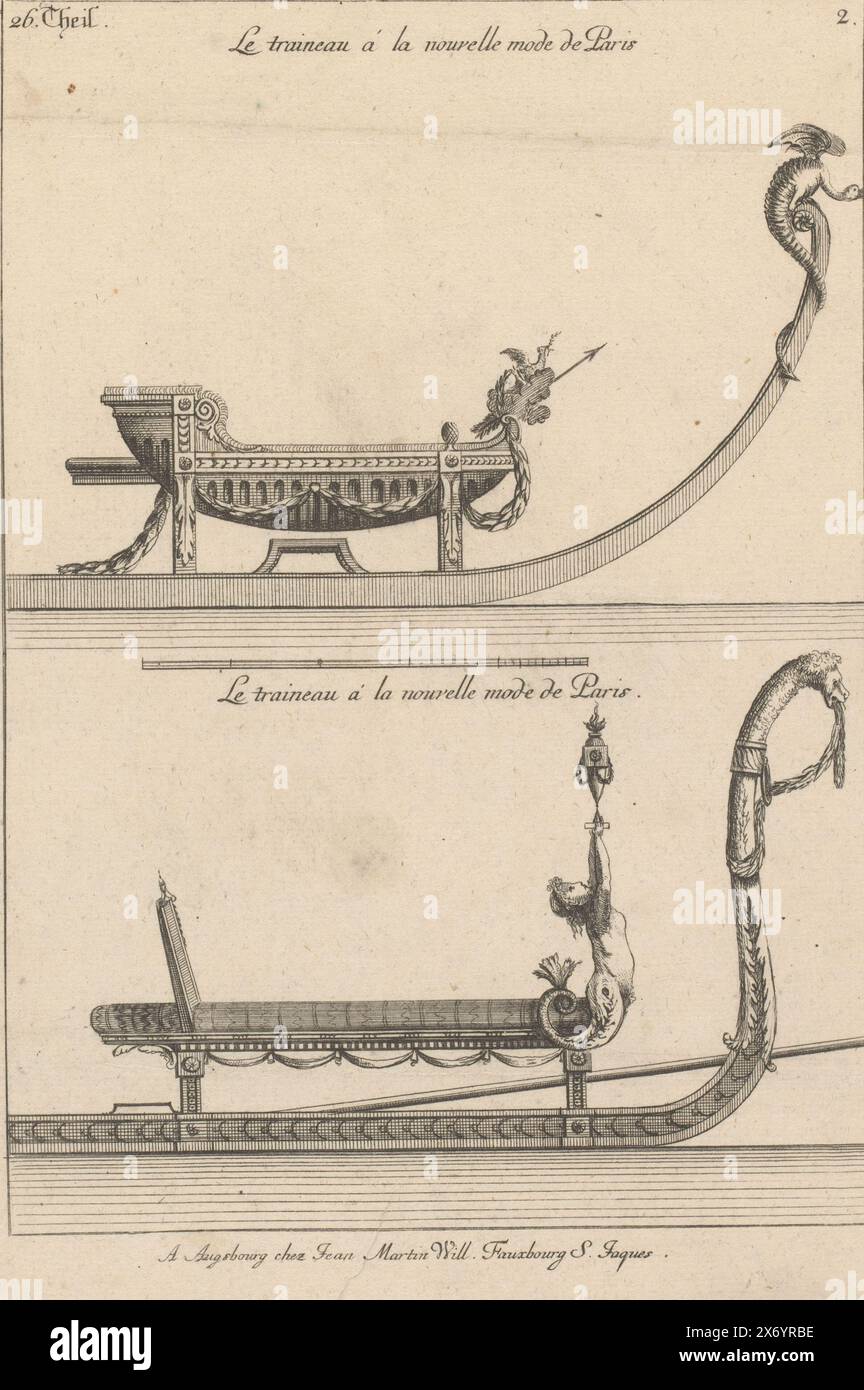 Sleds with fantasy figure and mermaid, 26. Theil. Le traineau á la ...