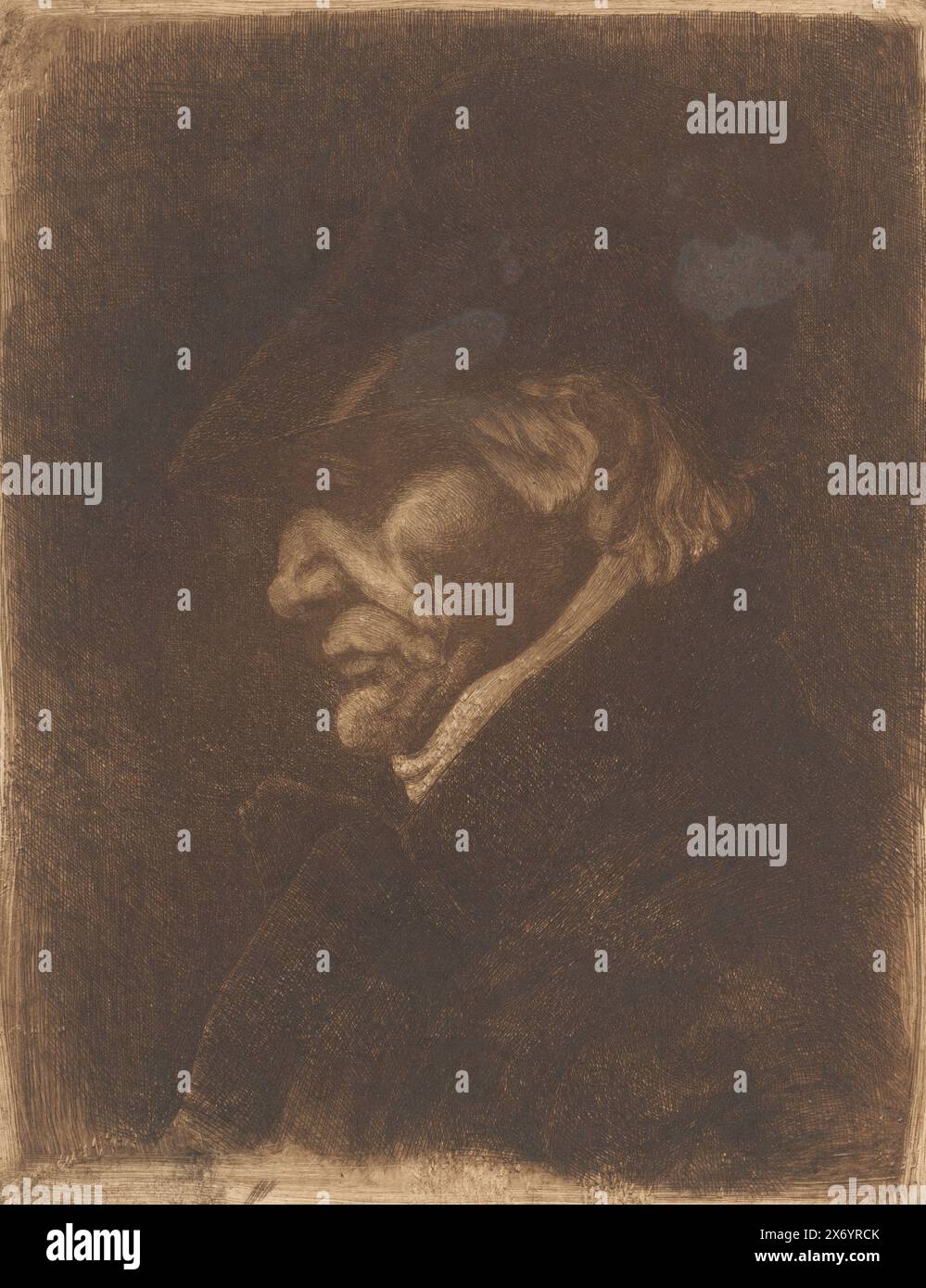 Portrait of an unknown old man, print, print maker: H.E. Wissmann ...