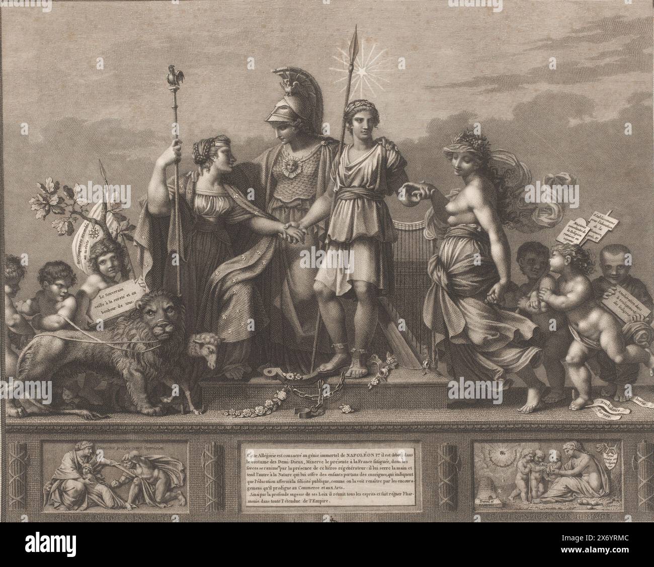 Allegory of the French Constitution and Napoleon, Minerva and Napoleon ...