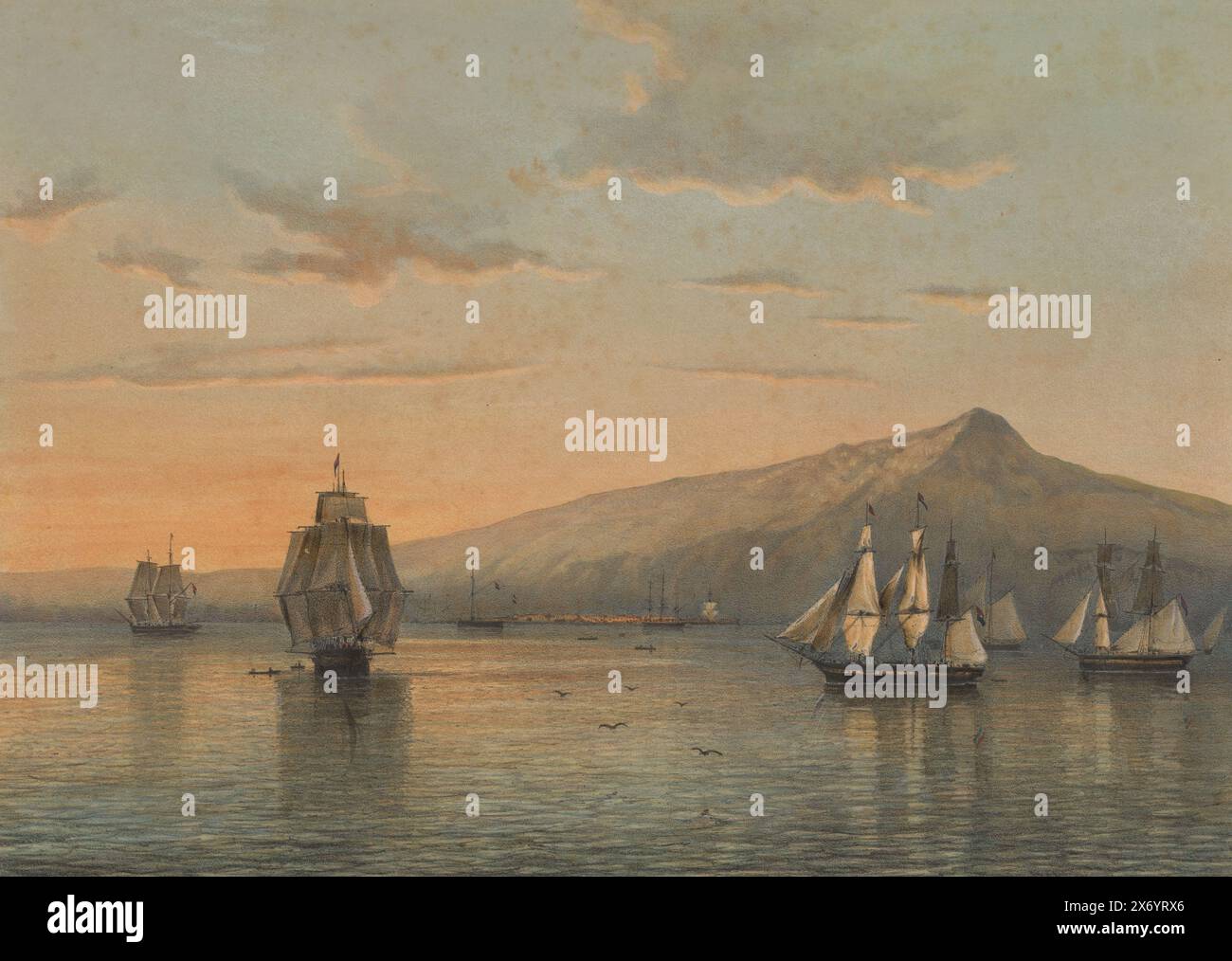 View of the anchorage at Anjer on Java, Anjer, north coast of Java ...