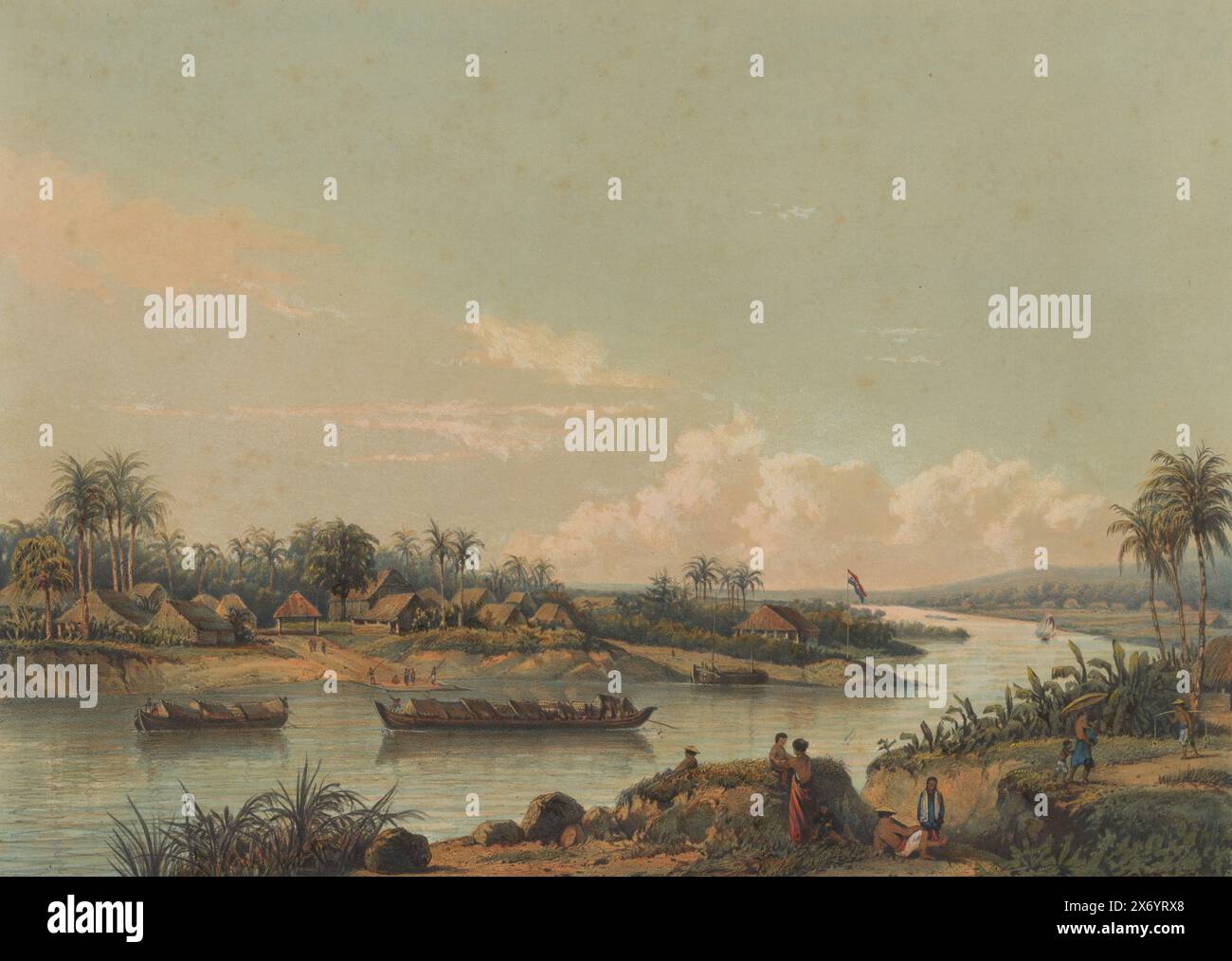 View of the Solo River on Java, View of the Solo River (toeban division ...
