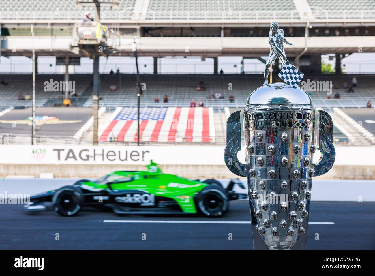 Indianapolis, United States. 16th May, 2024. The Borg Warner trophy is ...