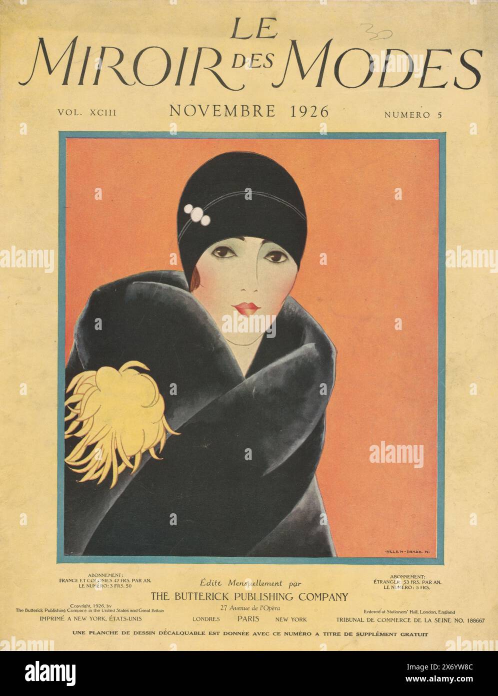 Le Miroir des Modes Novembre 1926, Vol.XCIII, no. 5, On the cover a ...
